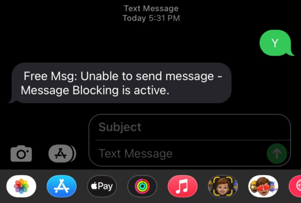 What Does Message Blocking is Active Mean